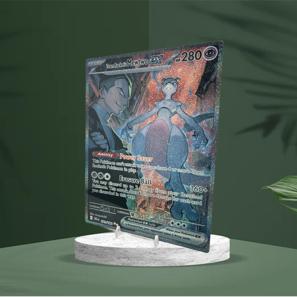 Team Rocket's Mewtwo EX SIR - Destined Rivals | Jumbo Metal 6" x 8 ...