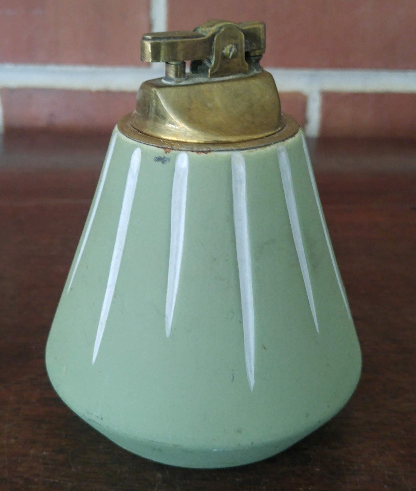 Vintage Midcentury Winfield Table Lighter Sage Olive Green Porcelain | eBay