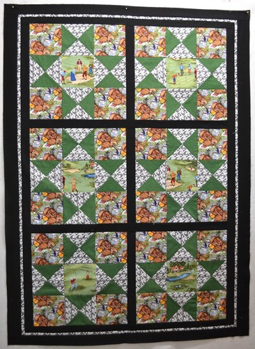Golfers / Golf Quilt Top #B50- size 40" x 54"- LAP QUILT, Baby, Toddler ...
