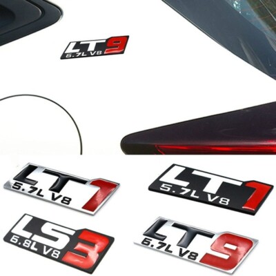 NEW 2X LT1 LT9 LS3 5.7L 6.8L V8 ENGINE Metal Badge for CHEVY | eBay