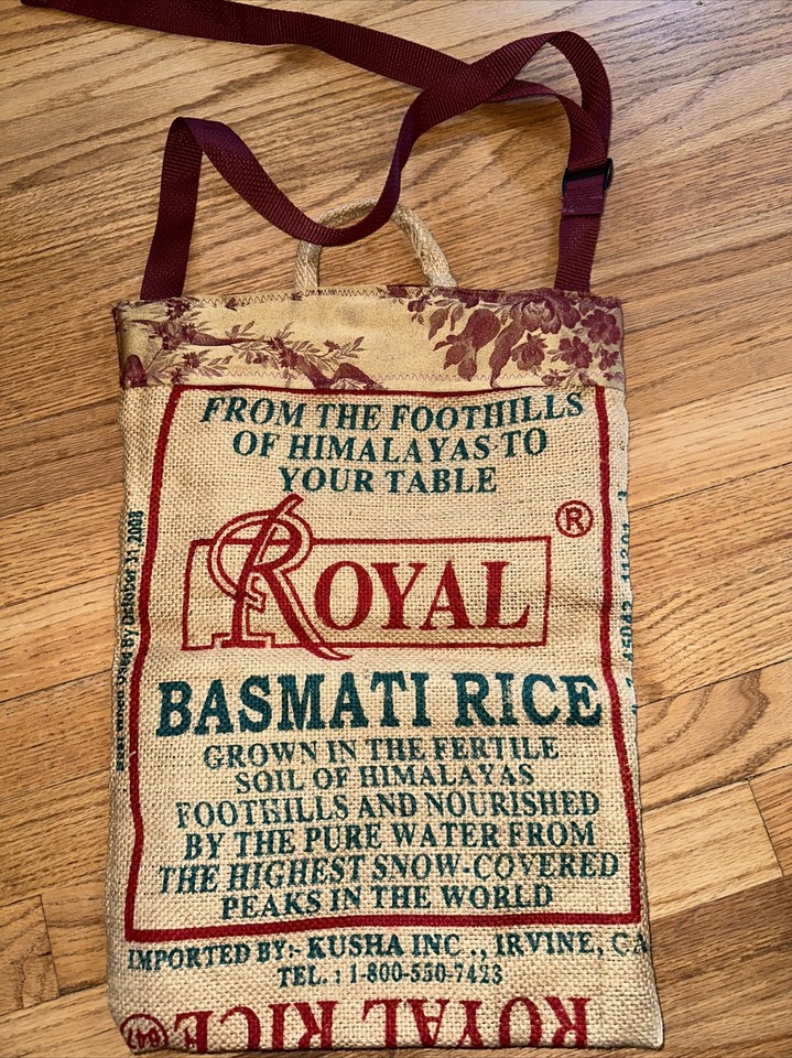 WEBE AG BURLAP ROYAL BASMATI RICE TOTE BAG | eBay