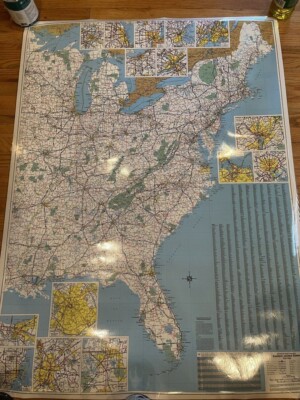 Eastern United States Laminated Wall Map (H) | eBay