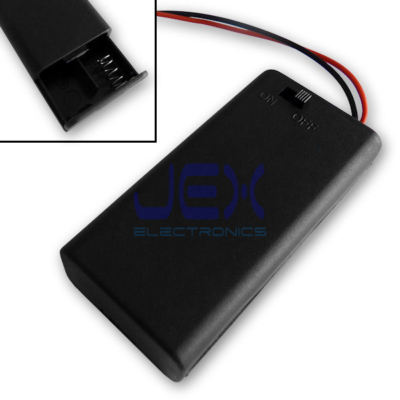 Twin/2X/Two AA DIY Battery Holder Case Box 3V With Power Switch & Bare ...