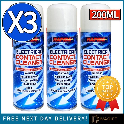 3 x ELECTRICAL CONTACT CLEANER 200ML SWITCH CLEAN AEROSOL SPRAY CAN ...