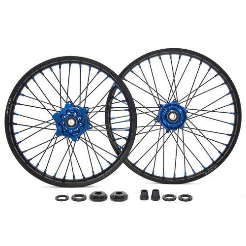 21"/19" CNC Wheels Rim Blue Hubs Set for Yamaha YZ250F YZ450F YZ 250 ...