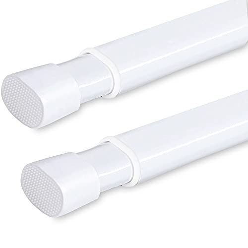 Tension Rods Oval Spring Curtain Rod Adjustable Width 36-60 inch 2 pack ...