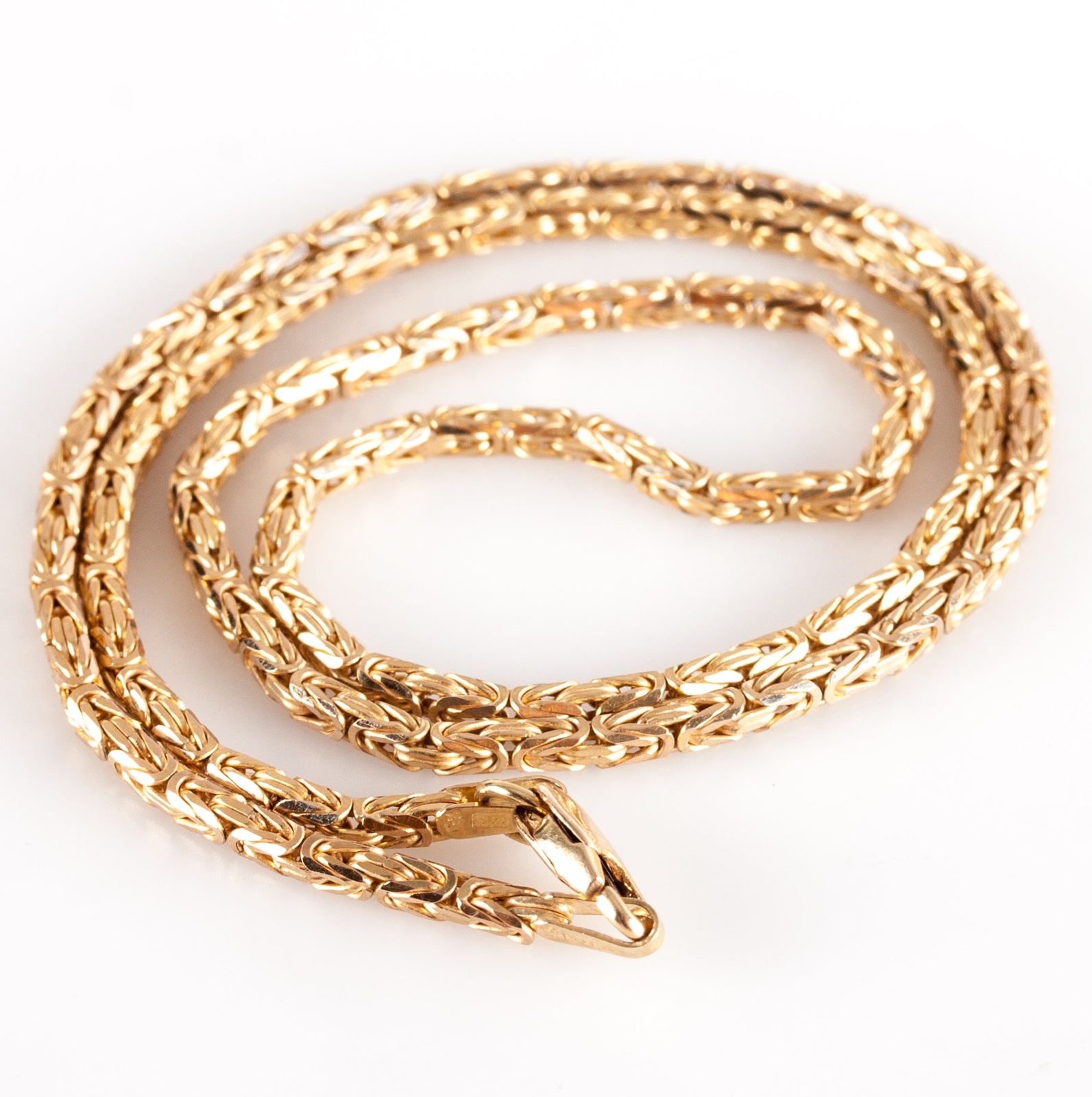 14k Yellow Gold Italian Byzantine Style Chain Necklac… - Gem