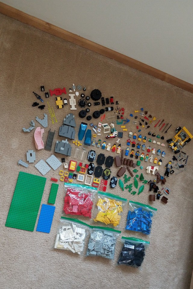 🟢1990's Vintage Lego Brick Set Bulk Lot 4lbs of bulk rare pieces & mini ...