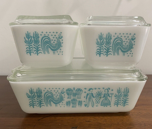 Pyrex Amish Butterprint Refridgerator Dish Set - 501, 502, 503 GORGEOUS ...
