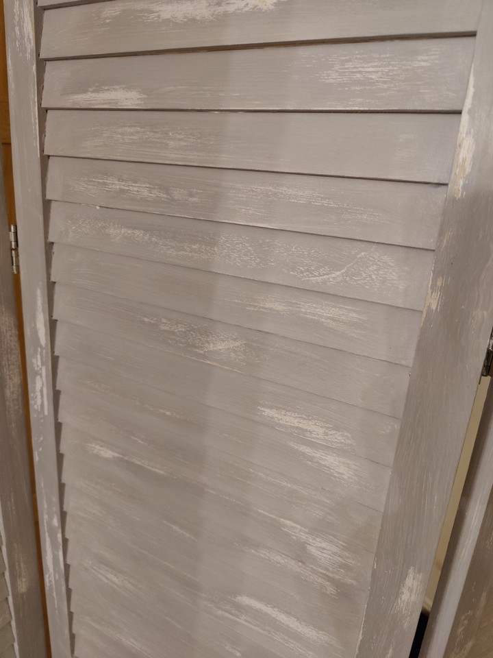 Shabby Chic Rustic Grey Folding Room Divider Privacy Screen Partition ...