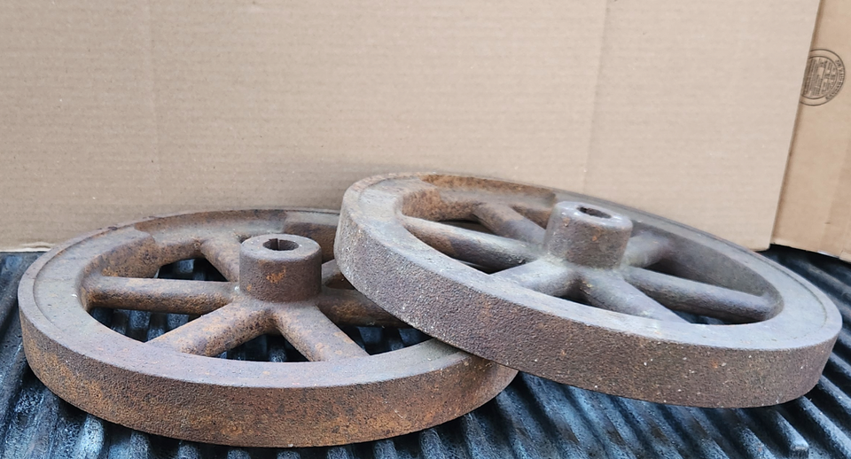 Make Offer for these Two beefy Antique FLYWHEELS for hit miss engine 42 ...