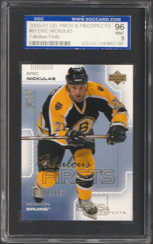 2000-01 UD PROS & PROSPECTS ERIC NICKULAS SGC 96 / 9 xxxx/1000 MINT ...