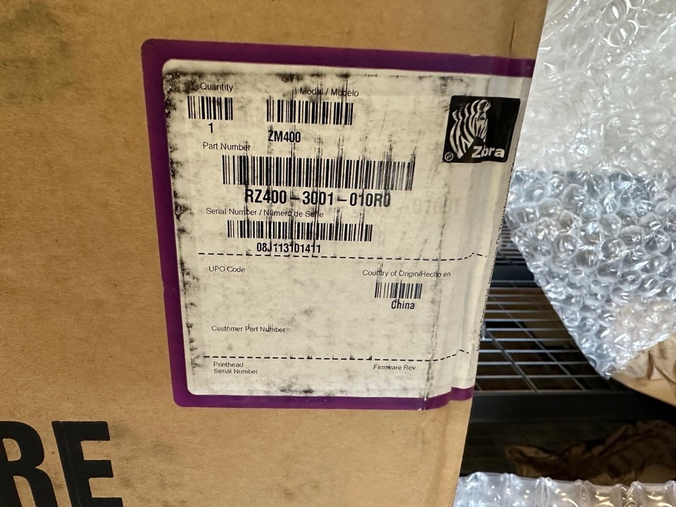 NEW ZEBRA RZ400 RFID NETWORK THERMAL LABEL PRINTER RZ400-3001-010R0 ...
