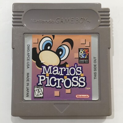 Mario’s Picross NINTENDO Game Boy Original USA GameBoy NTSC Rare | eBay