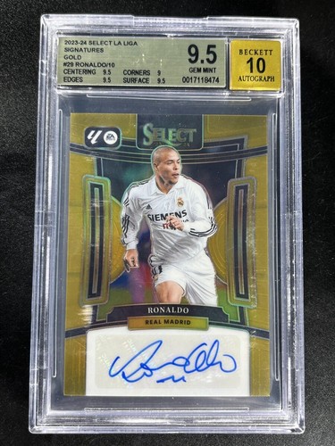 2023-24 Panini Select La Liga Ronaldo Gold Signatures R9 /10 BGS 9.5 Mt ...