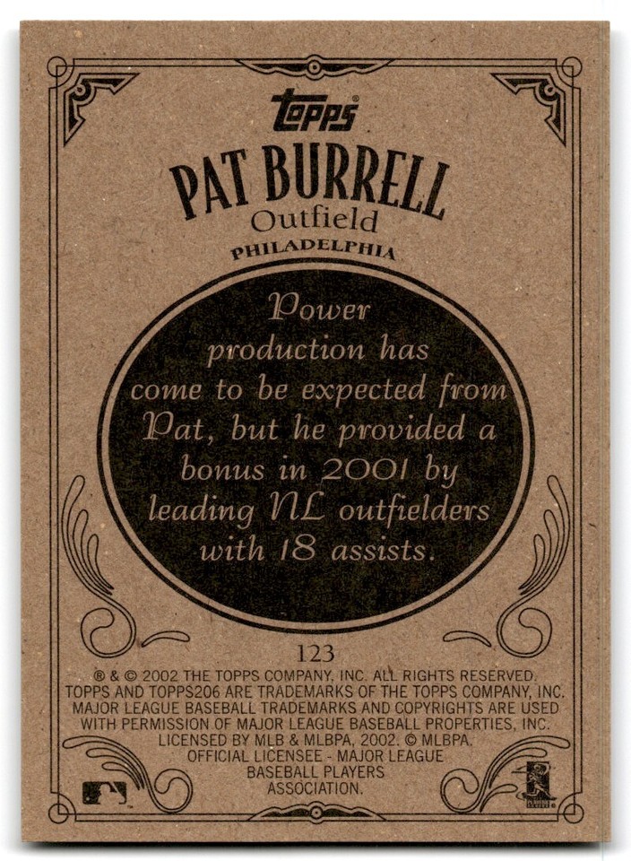 2002 Topps 206 Pat Burrell Baseball Cards #123 | eBay