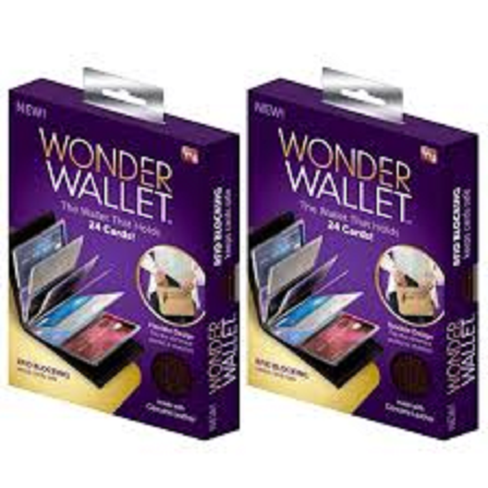 Wonder Wallet - Amazing Slim RFID Wallets As Seen on TV, Black Leather ...