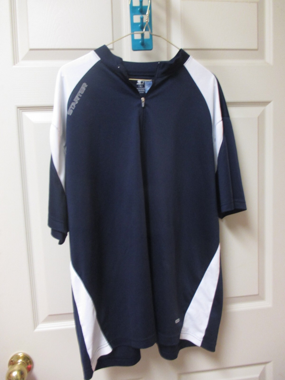 Starter Men's Size XL Dri-Star Quarter Zip Shirt Navy & White | eBay