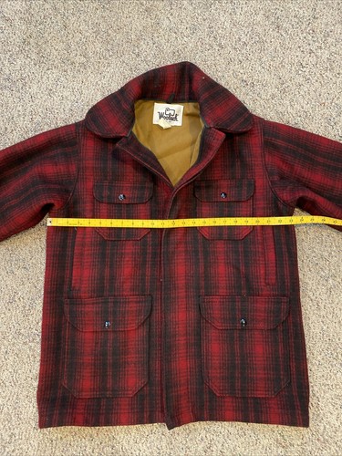 Men's Vtg WOOLRICH Red Plaid Wool Hunting Outdoor Heavy Jacket Size: 40 ...