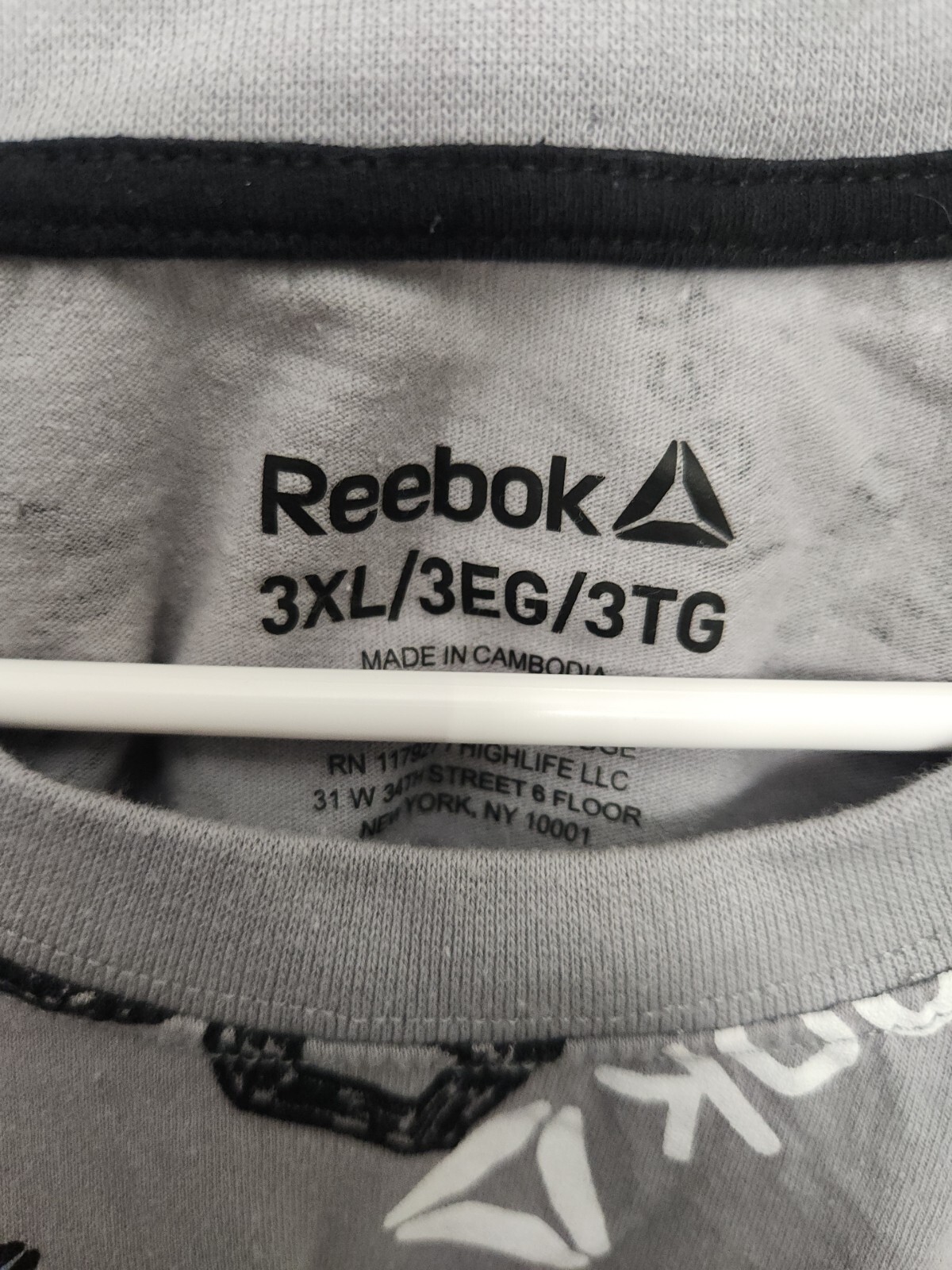Reebok Mens Identity All Over Print Logo T Shirt Size… - Gem