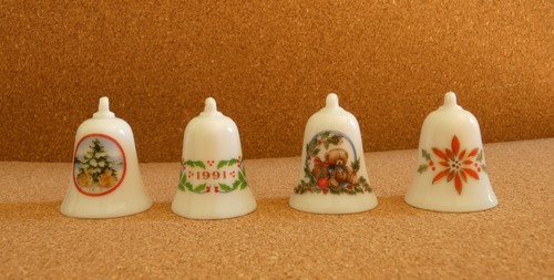 Porcelain THIMBLE BELLS 1990, 1991, 1992 & 1993 - Hallmark Bell ...