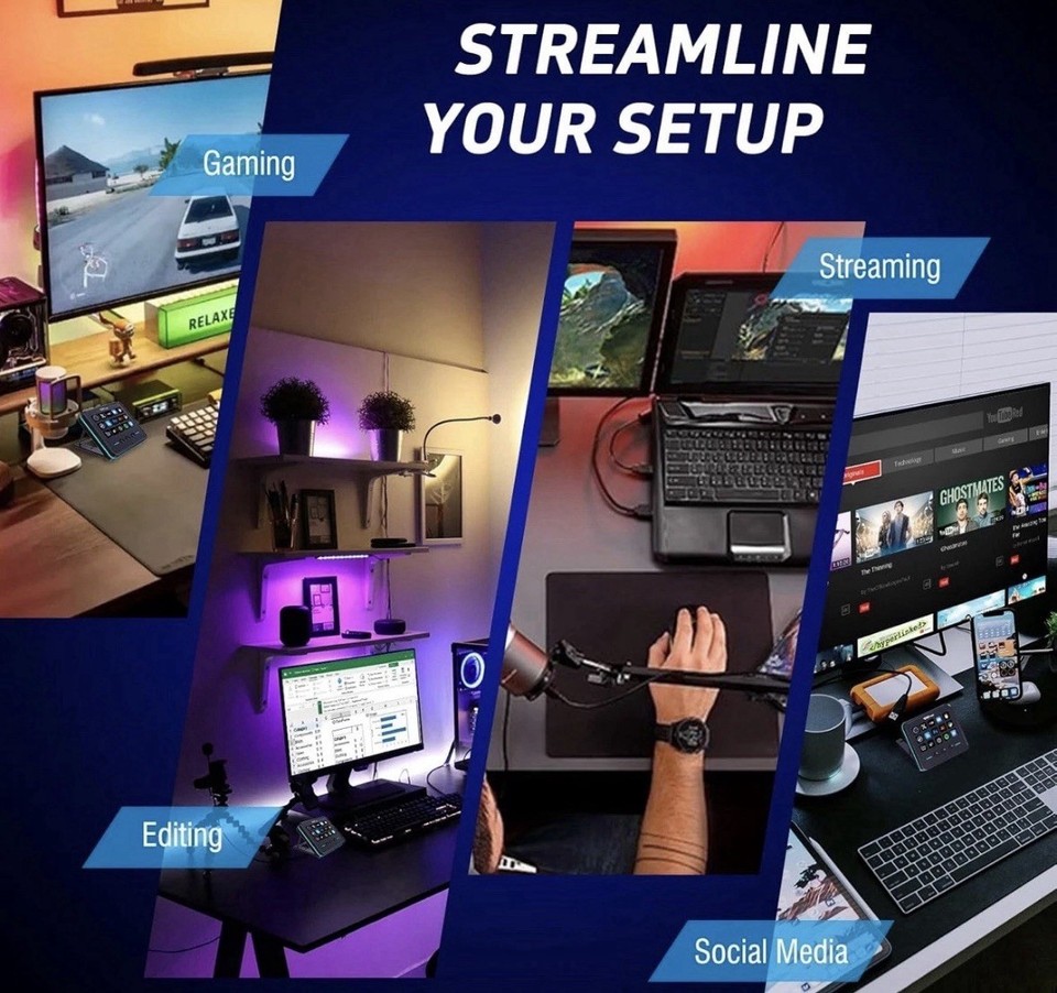 Macro Keypad, Stream Controller Deck Gaming Streaming Shortcut Keyboard ...