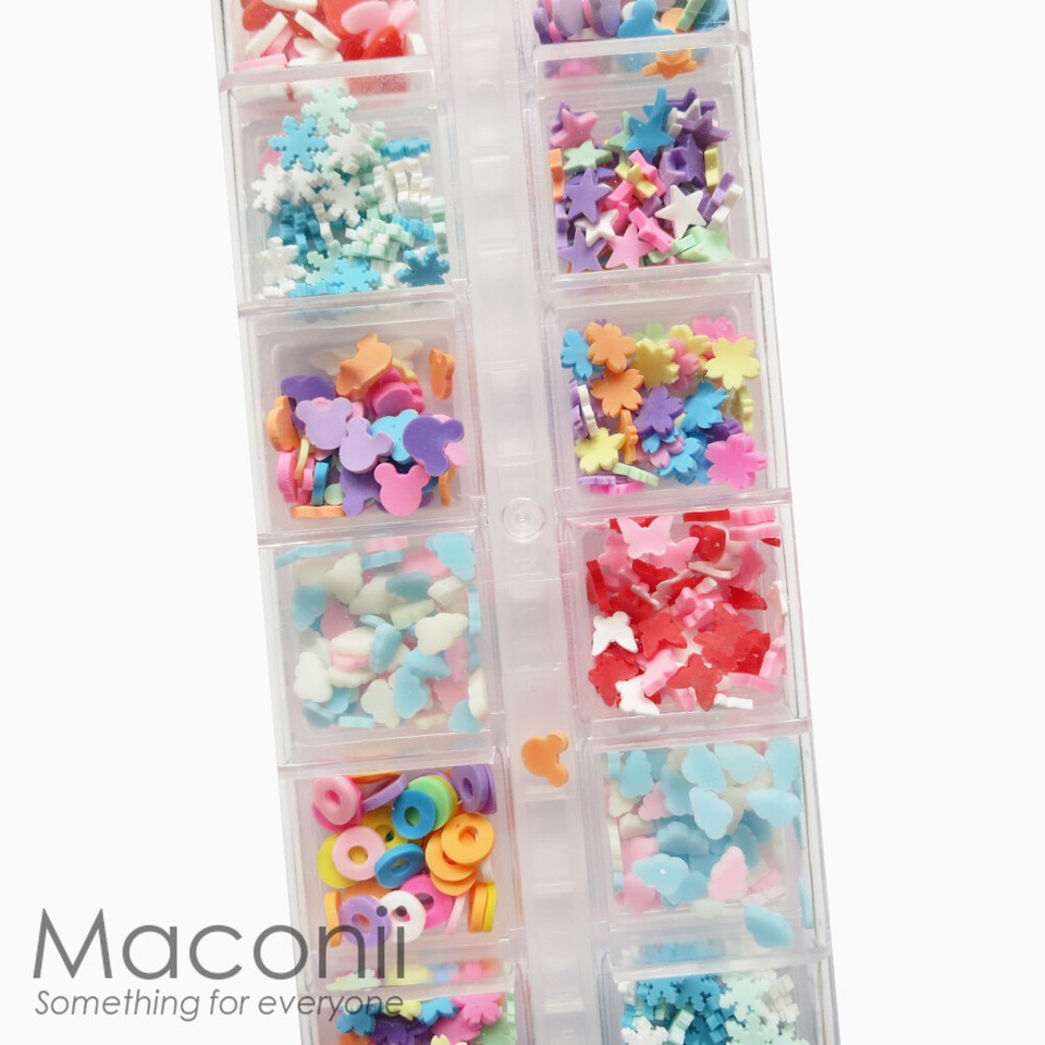 Nail Art Fimo Set #2 Fun Shapes - Snowflakes Flower Cloud Butterfly ...