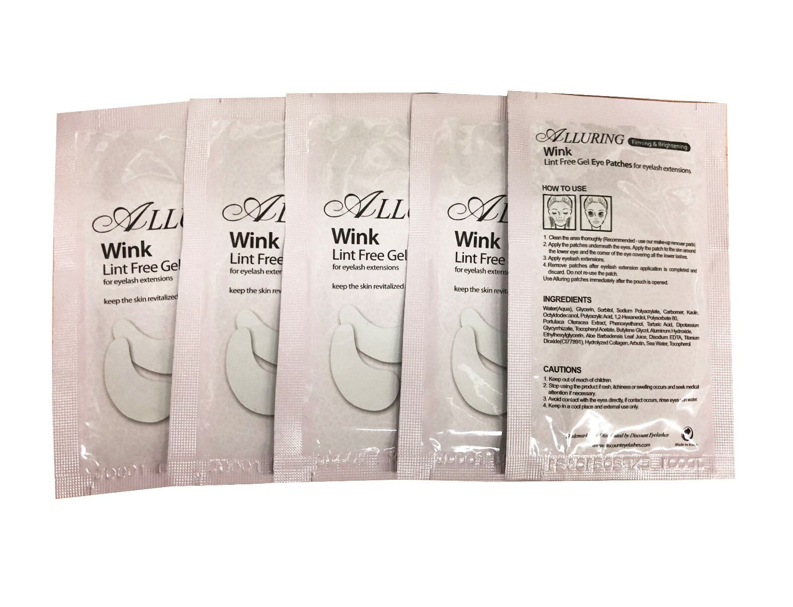 QTY100 Alluring Wink Collagen Under Eye Pads Patches Lint free Eyelash ...