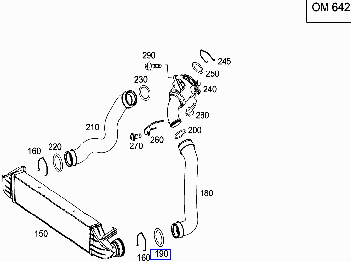 Mercedes Turbo Intercooler Hose Pipe Seal Ring Gasket A0289974348 New ...