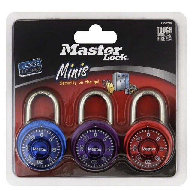 Master Lock 1533tri Mini Combination Locks 3pk - Unopened for sale ...