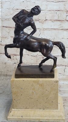 IMPRESSIVE VINTAGE SOLID BRONZE CENTAUR FRENCH with marble base all ...