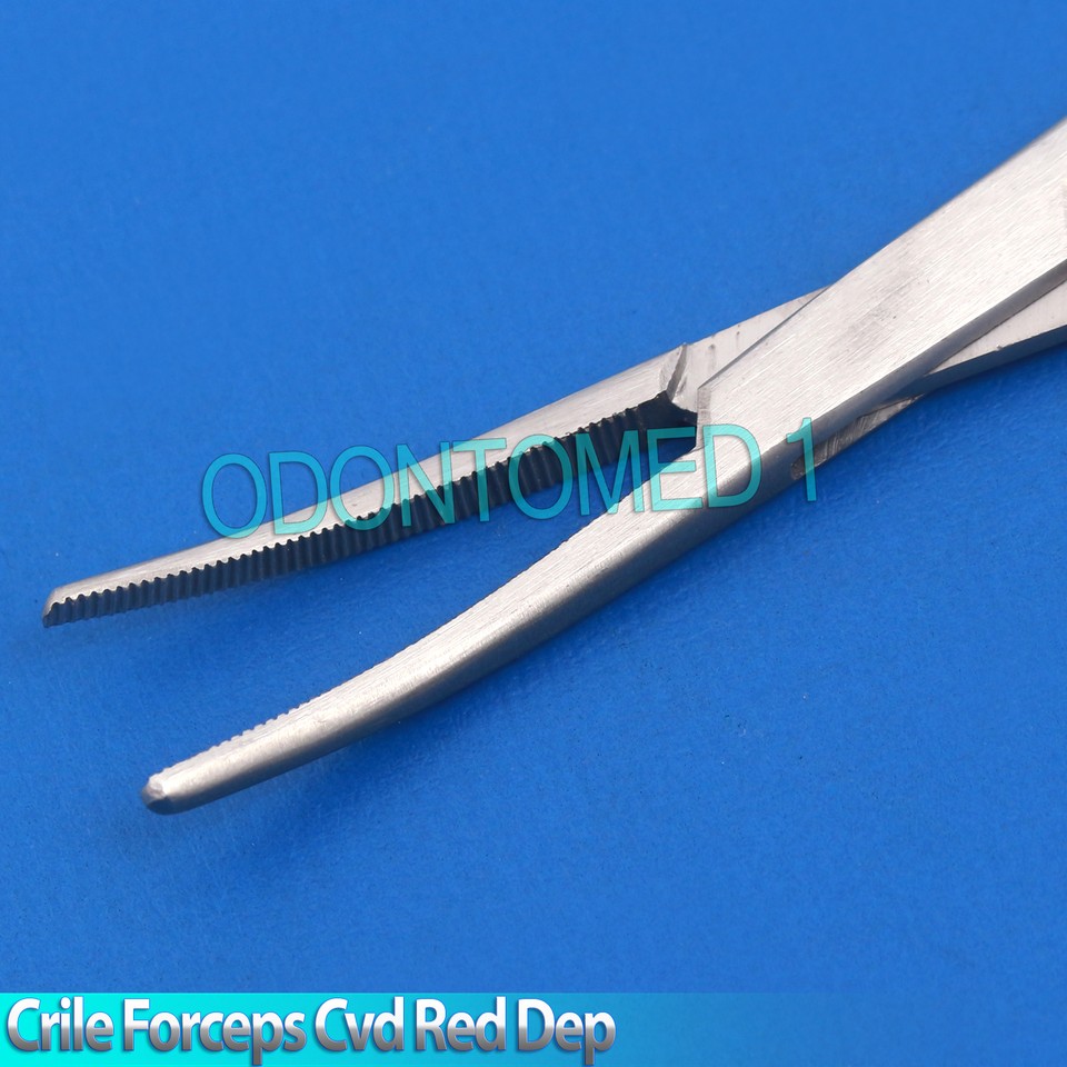 Hemostats Crile Forceps Surgical Instruments, Red Dep Handle 6" Curved ...