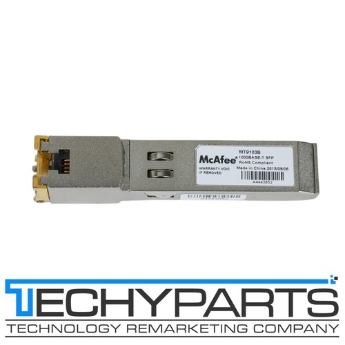 MCAFEE MT9103B SFP to 1000Base-T RJ-45 Copper SFP Optical Transceiver ...