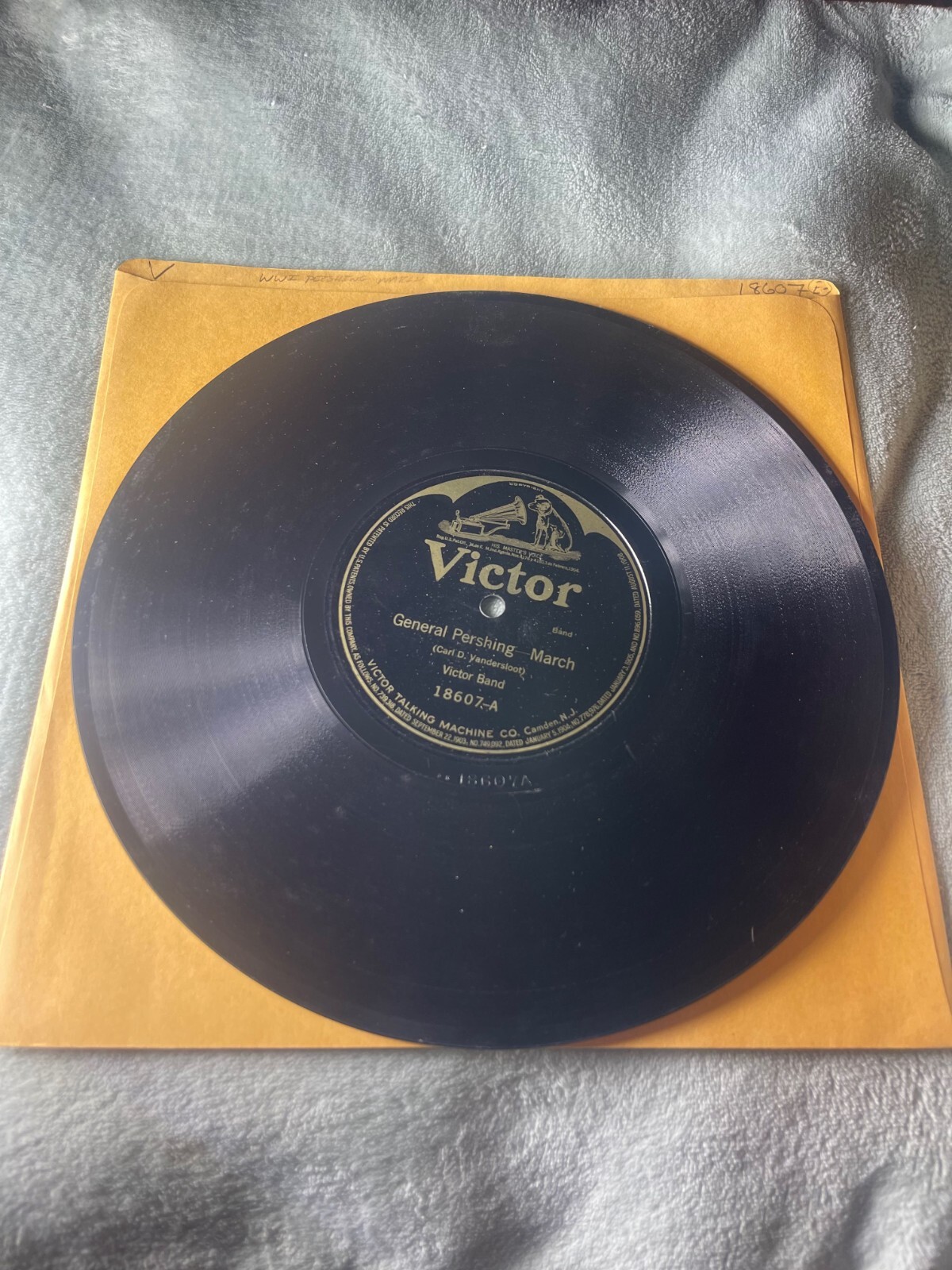 VICTOR Record 78 rpm 18607 GENERAL PERSHING MARCH / REPASZ BAND MARCH ...