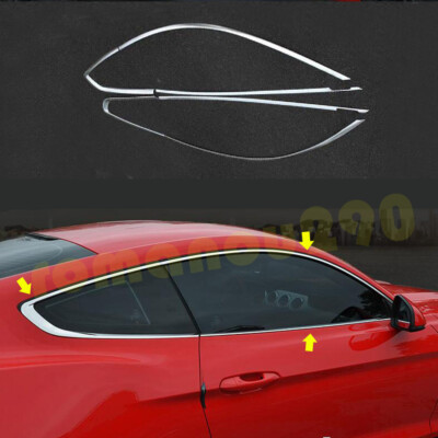 6X For Ford Mustang 2015-2022 Stainless steel Chrome Car Window Strip ...