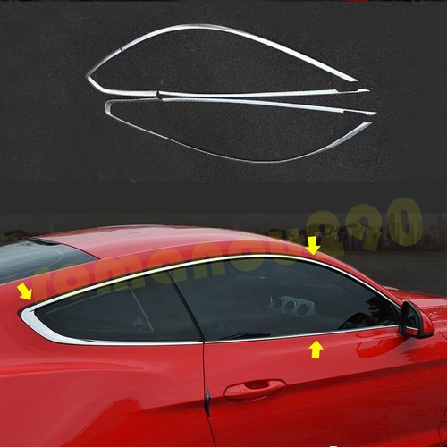 6X For Ford Mustang 2015-2022 Stainless steel Chrome Car Window Strip ...