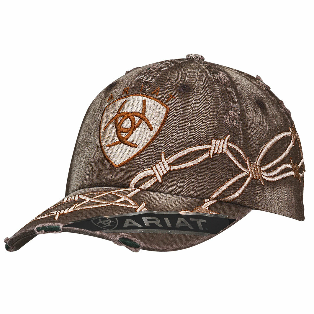 Ariat Western Mens Hat Logo Baseball Cap Barbwire Design One Size Fits ...