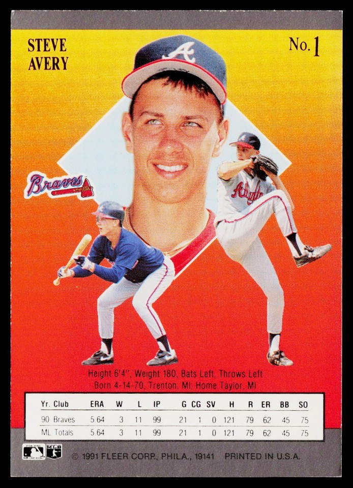 1991 Ultra #1 Steve Avery | eBay