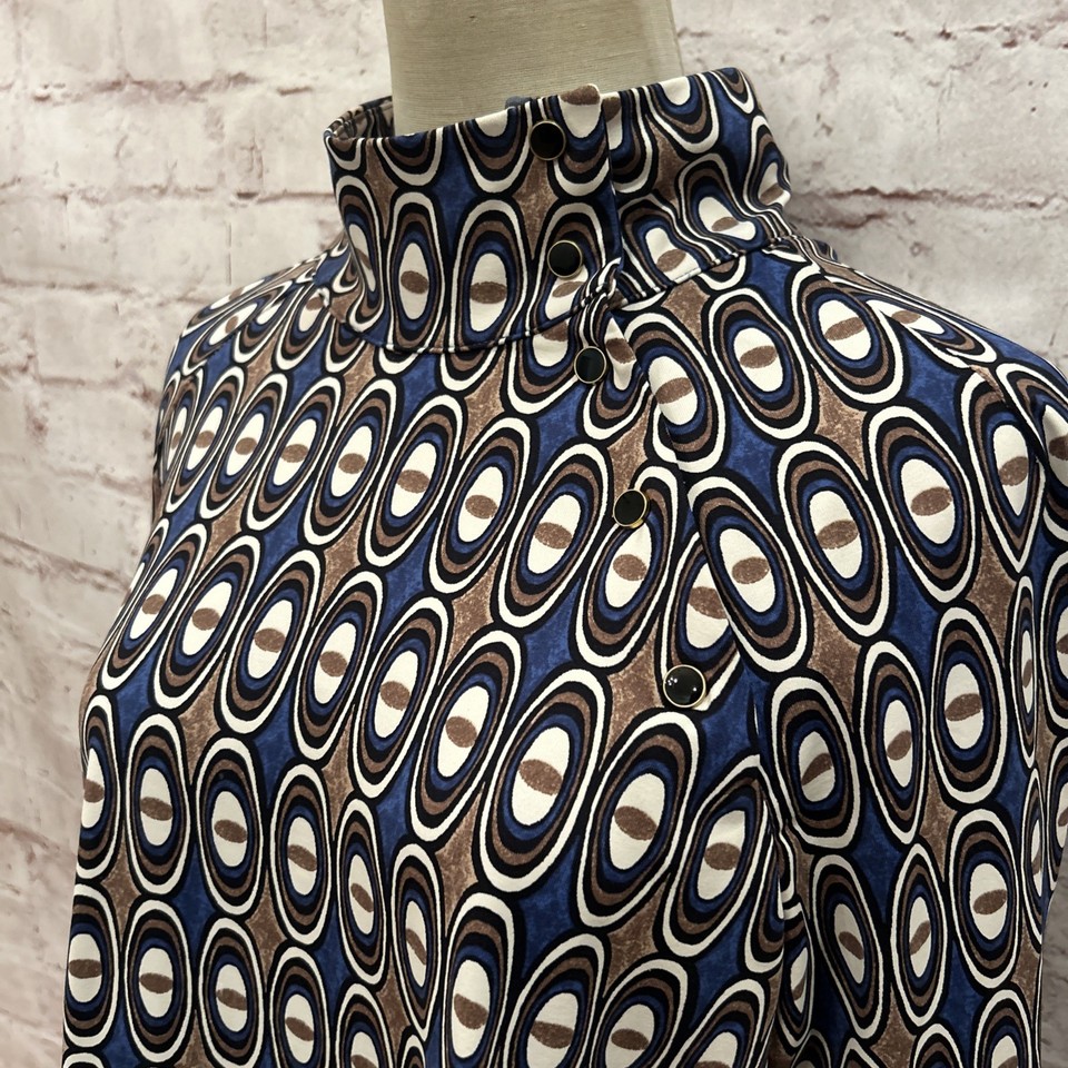 J. McLaughlin Women’s Dress Large Christabel Abstract Blue Brown | eBay