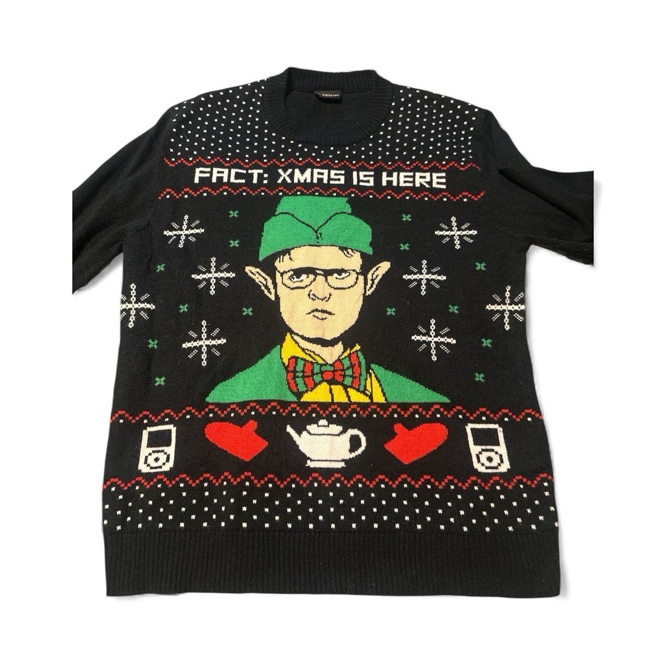 The Office “Dwight Schrute Elf” Christmas Pullover Sweater Men’s Size ...