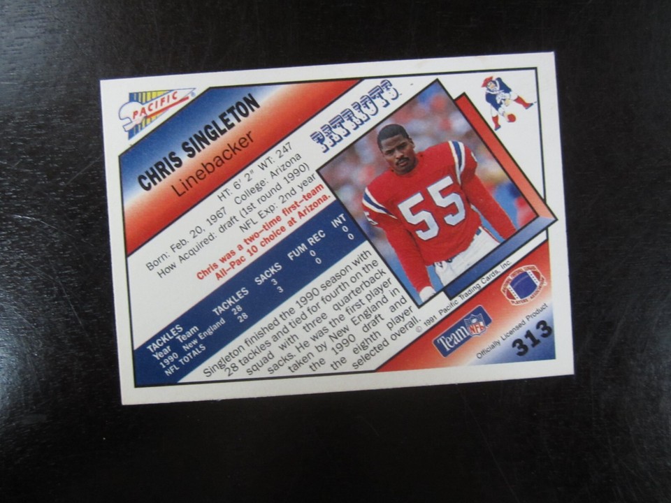 1991 Pacific # 313 Chris Singleton Autograph Signed Auto Card (M2 ...