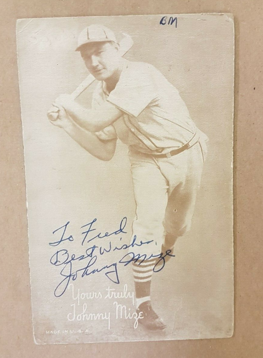 Johnny Mize Autograph Photo card Signed SPORTS Baseball | eBay