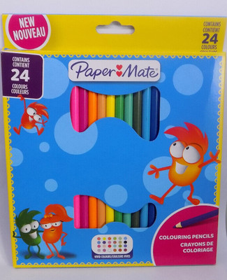 Pack of 24 Full Length Paper Mate Colouring Pencils For Kids | eBay UK