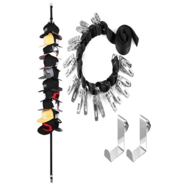 Over‑Door & Wall Hat Rack Organizer–Hold 20 Caps & Beanies, Space ...