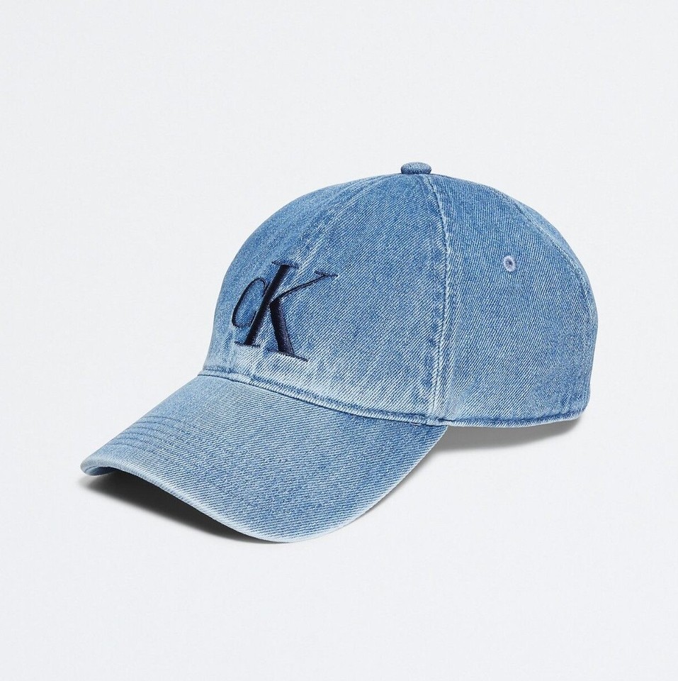 NWT Calvin Klein Men's Embroidered CK Logo Baseball Hat Denim Monogram ...