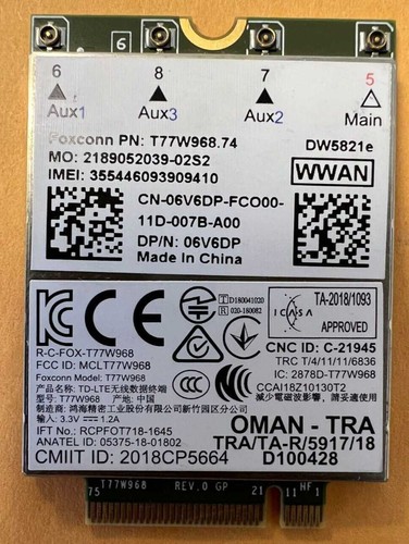 Dell Latitude 5420 5424 7424 Snapdragon X20 LTE Wireless Card A01 ...