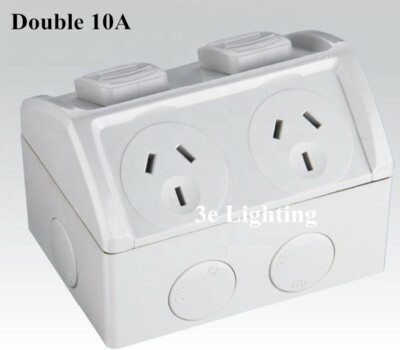 10A Weather Proof Double Power Point GPO 10 Amp Socket Waterproof ...