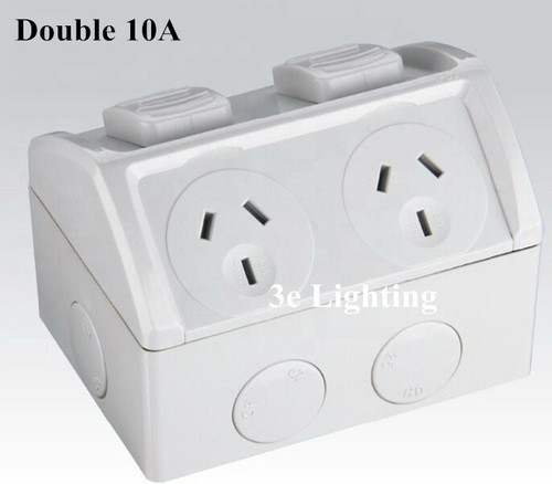 10A Weather Proof Double Power Point GPO 10 Amp Socket Waterproof ...