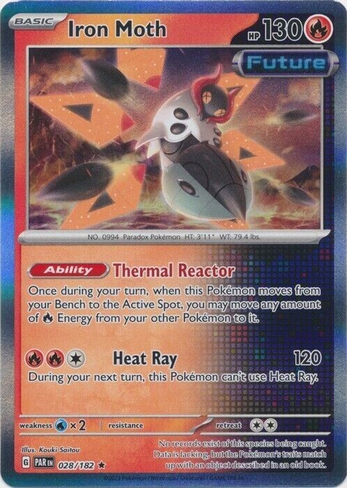 Iron Moth 028/182 Holo Rare Pokemon Paradox Rift | eBay