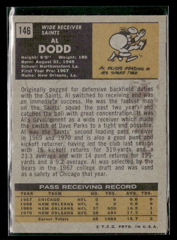 1971 Topps #146 Al Dodd VG | eBay